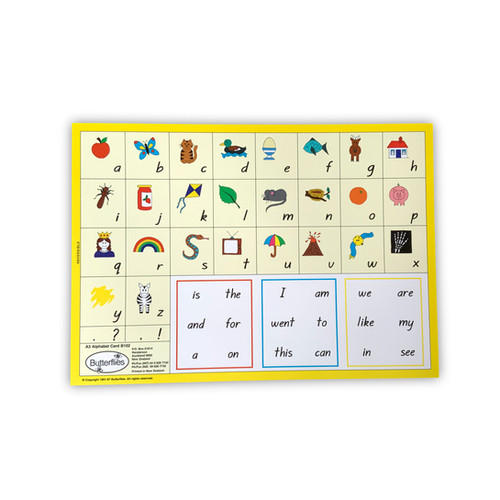 A3 Alphabet Card (reversible) | Butterflies