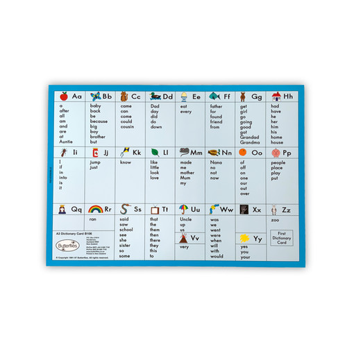 A3 Dictionary Card (reversible) | Butterflies