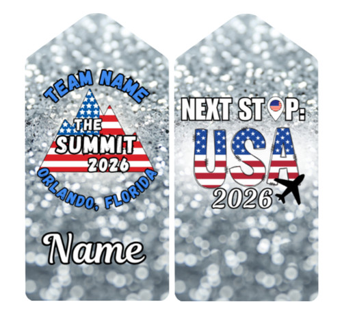 Summit 2026 sparkly bagtag keyring- USA mountain | Cheerful Badges