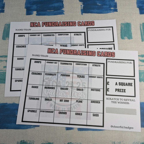 NCA Fundraising Cards | Cheerful Badges