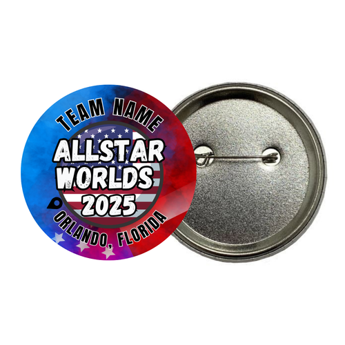 Allstar Worlds 2025 badge/keyring- USA | Cheerful Badges