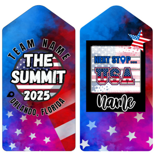 The Summit 2025 sparkly bagtag keyring- USA | Cheerful Badges