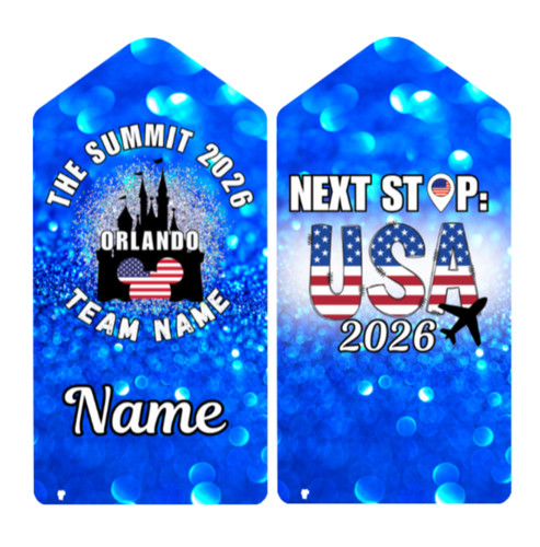 Summit 2026 sparkly bagtag keyring- castle | Cheerful Badges