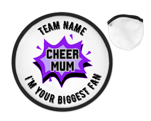Personalised Cheer supporter foldable fan | Cheerful Badges
