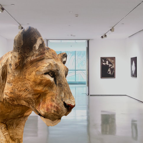 Female Lion Wood Sculpture | Zenwooddesign
