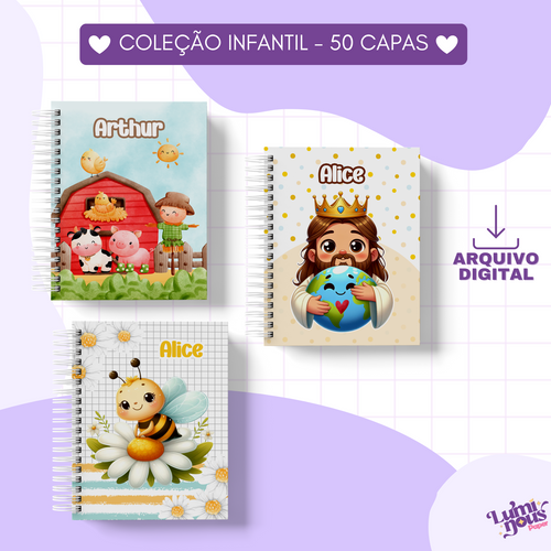 50 Capas Infantil/Juvenil A5 - Arquivo Digital | Luminous Paper