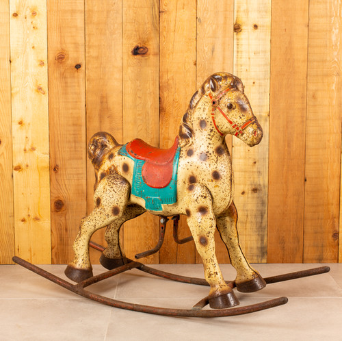 1940s MOBO TOYS METAL ROCKING HORSE | LJW Antiques