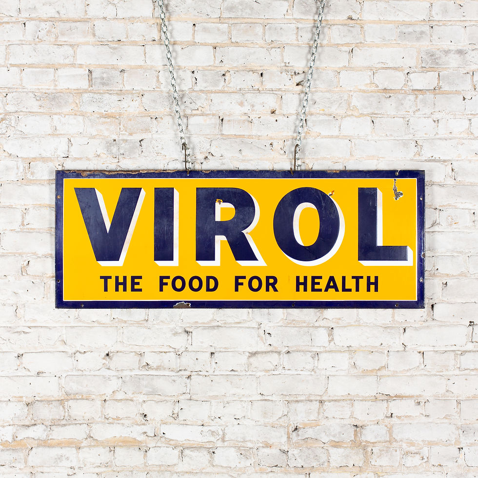 LARGE VIROL 'THE FOOD FOR HEALTH' ENAMEL SIGN | LJW Antiques