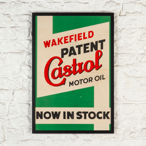 FRAMED VINTAGE CASTROL MOTOR OIL POSTER | LJW Antiques