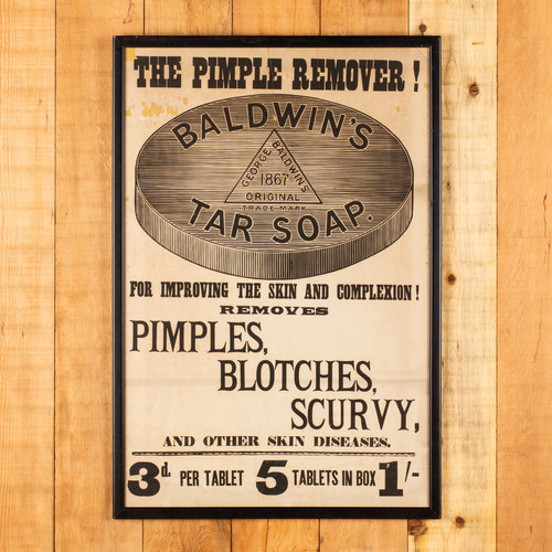 "THE PIMPLE REMOVER!"- VICTORIAN ADVERTISING POSTER | LJW Antiques