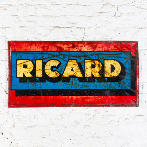 CHARACTERFUL VINTAGE RICARD TIN SIGN | LJW Antiques