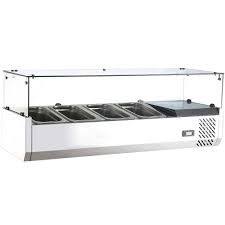 48" Refrigerated Countertop Salad Bar, Topping Rail with Pans ...