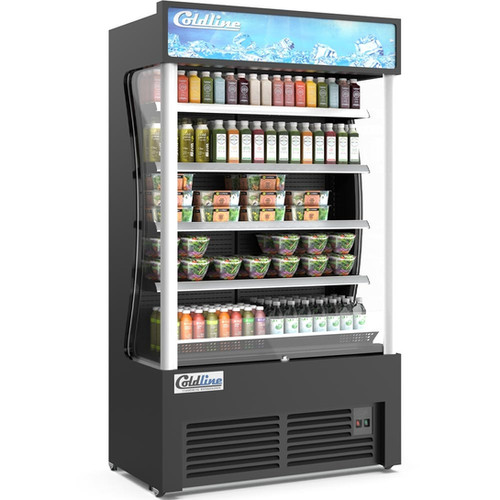 46" Black Open Air Refrigerated Display Merchandiser, Black ...