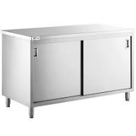 24" X 60" Stainless Steel Storage Dish Cabinet - Sliding Doors ...