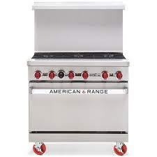 American Range 36" Natural Gas Commercial 6 Burner Range with Standard ...