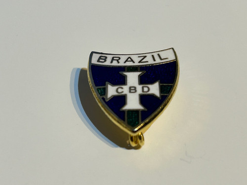 Vintage Brazil National Football Team Enamel Badge | TheTreasureTrench