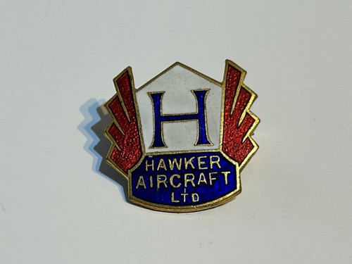 Vintage Hawker Aircraft Ltd Numbered Factory Worker Enamel Badge ...