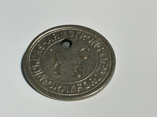 Vintage Numbered Vickers Armstrong Ltd Crayford Check/Token ...