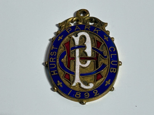 1892 Hurst Park Club Horse Racing Enamel Badge | TheTreasureTrench