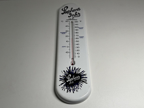 Large Vintage Stephens Inks Plastic Advertising Thermometer ...