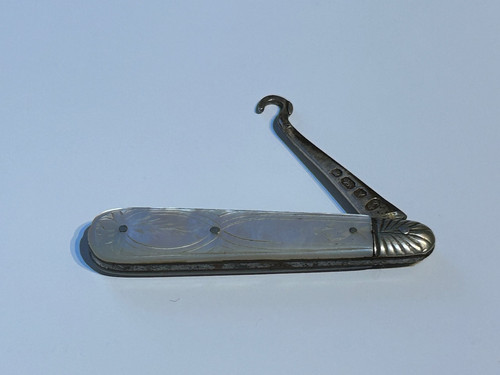 Victorian (Sheffield 1891) Hallmarked Silver Folding Button Hook ...