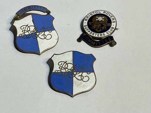 3 x Bristol Rovers Supporters Club Badges inc 2 x Very Rare Committee ...