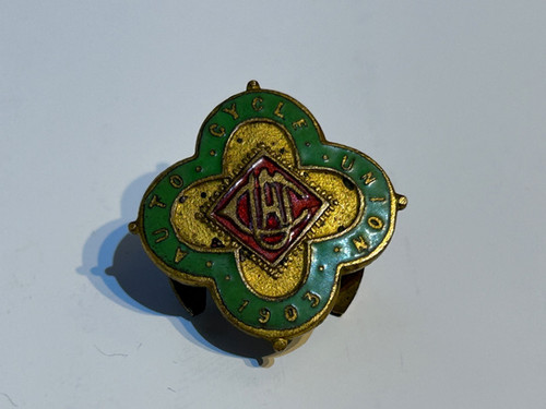 Vintage Auto Cycle Union 1903 Enamel Badge | TheTreasureTrench