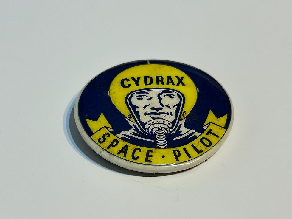 Rare 1950s Cydrax Space Pilot Advertising 1.25" Pin Badge ...