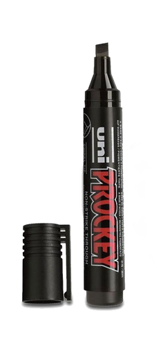 Uni Prockey Permanent Marker - Chisel Tip | Surveymarks NZ