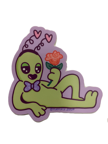 Spicy Valentine Alien Vinyl Sticker | area-51