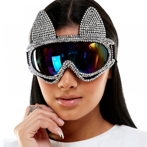 Festival silver rhinestone goggles | area-51
