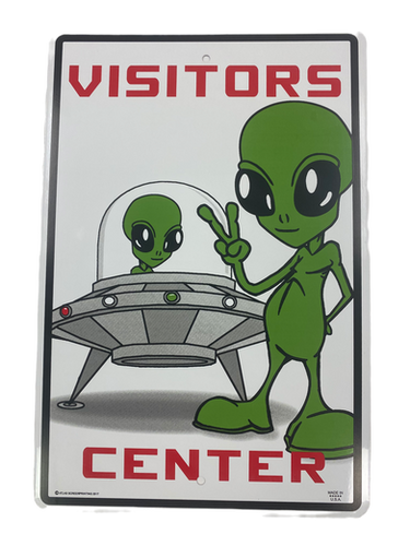 Alien Visitors Center 10 x 15 Metal Sign | area-51