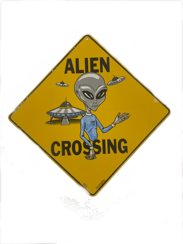 Alien Crossing 12 x 12 Metal Sign | area-51