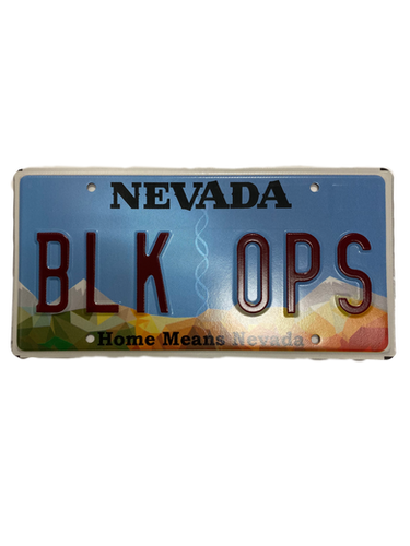 Black Ops Metal License Plate | area-51