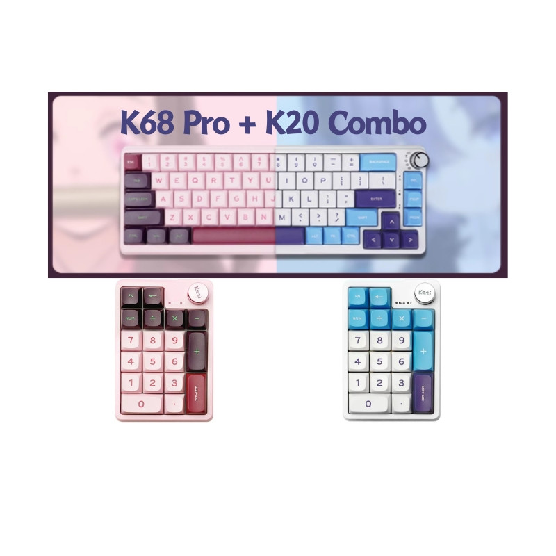 KZZI K68 Pro Tri-mode Mechanical Keyboard and K20 Wireless Keypad ...