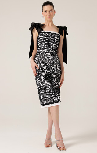 Sacha Drake Pica Pica dress in black / white ribbon | Perugia Boutique