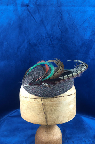 Handmade Harris Tweed Fascinator. Individual bespoke Cocktail Button ...