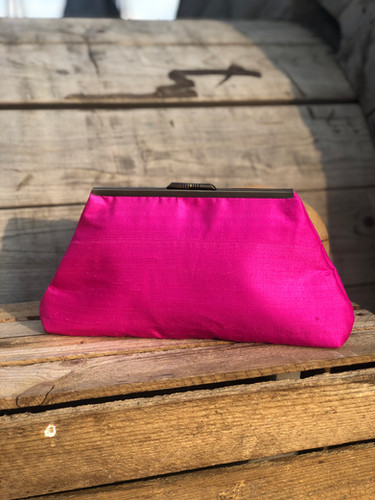 The Chester Pink Silk Clutch Bag. Bespoke Handmade Evening Purse ...