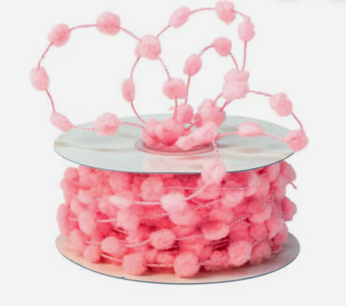 Hallmark Ribbon - Pom Pom on String - Various Colors | Small Findings