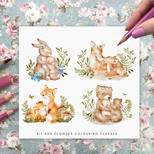 Animal Family Digital Image Pack | Kit and Clowder
