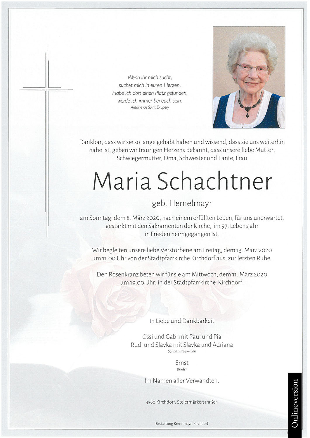 Todesfall Maria Schachtner
