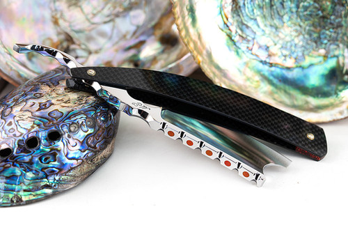 9/8 Barber's Notch Red Opal Straight Razor | Max Sprecher Shaving Supply