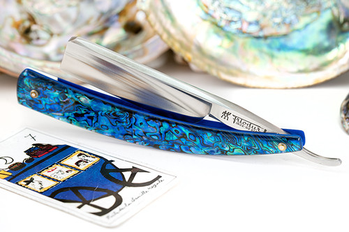 Vintage J.A. Henckels Friodur 8/8 Razor with Blue Paua ALVS Scales
