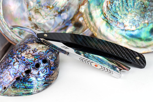 24K Gold & Sapphire Barber's Notch Razor | Handmade in USA