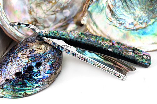 Max Sprecher 9/8 Spanish Point Razor with Abalone Inlays