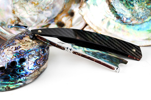 Handmade Straight Razor with Mahogany Obsidian Gold Matrix Inlays with ...