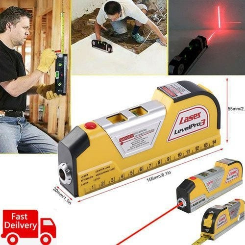 Laser Level Pro 3 measuring instrument with laser, measuring tape ...
