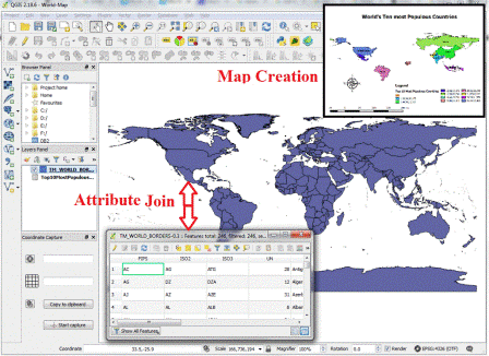 Join data from excel to shapefile, and Map creation using QGIS