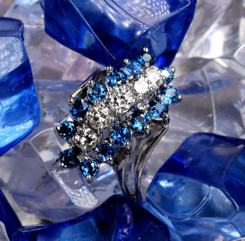 Pre-Owned 14K WG Sapphire & .55ct Diamond Ring 6.4gm Size 5.5 | Anvil ...