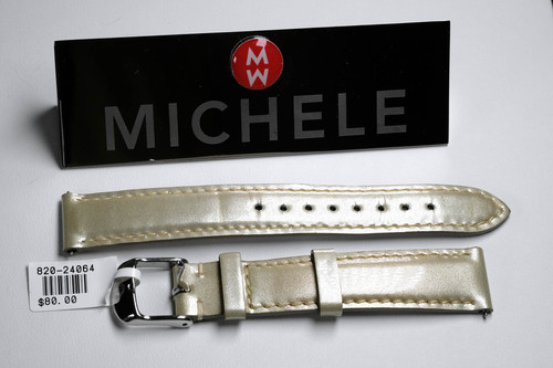 Michele 16mm Champagne Patent Leather France Watch Band MS16AA050699 ...